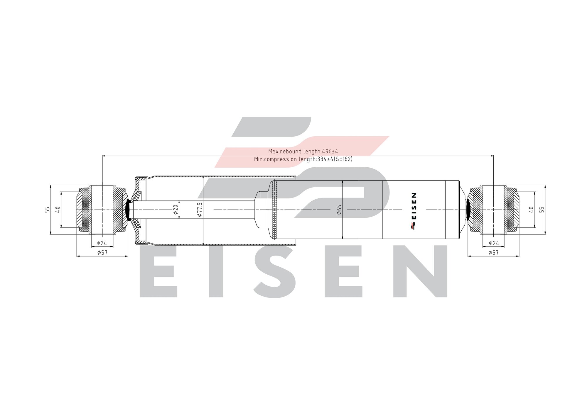 Амортизатор подвески BPW SAF усиленный EIF0101203 EISEN