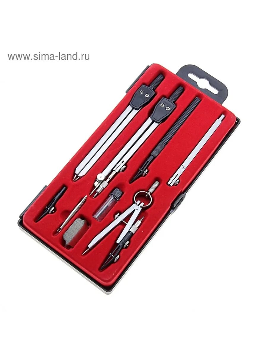 Комплект для черчения в пластиковом пенале