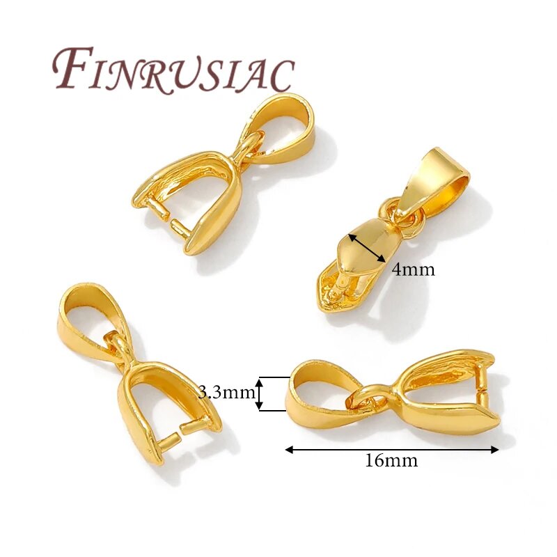 Позолоченные латунные бейлы для подвесок FINRUSIAC 5 pieces, 18K Gold Plated