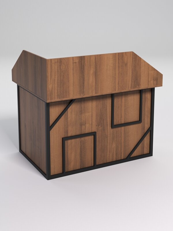 Стол эргономичный офисный СЭ-16А (правосторонний) с экраном "стронг" в стиле лофт декор №4, Орех