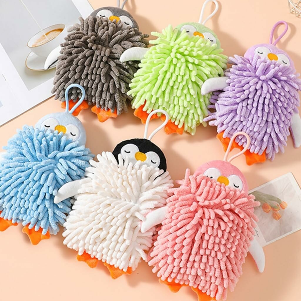 Мягкое полотенце для рук из микрофибры в форме пингвина