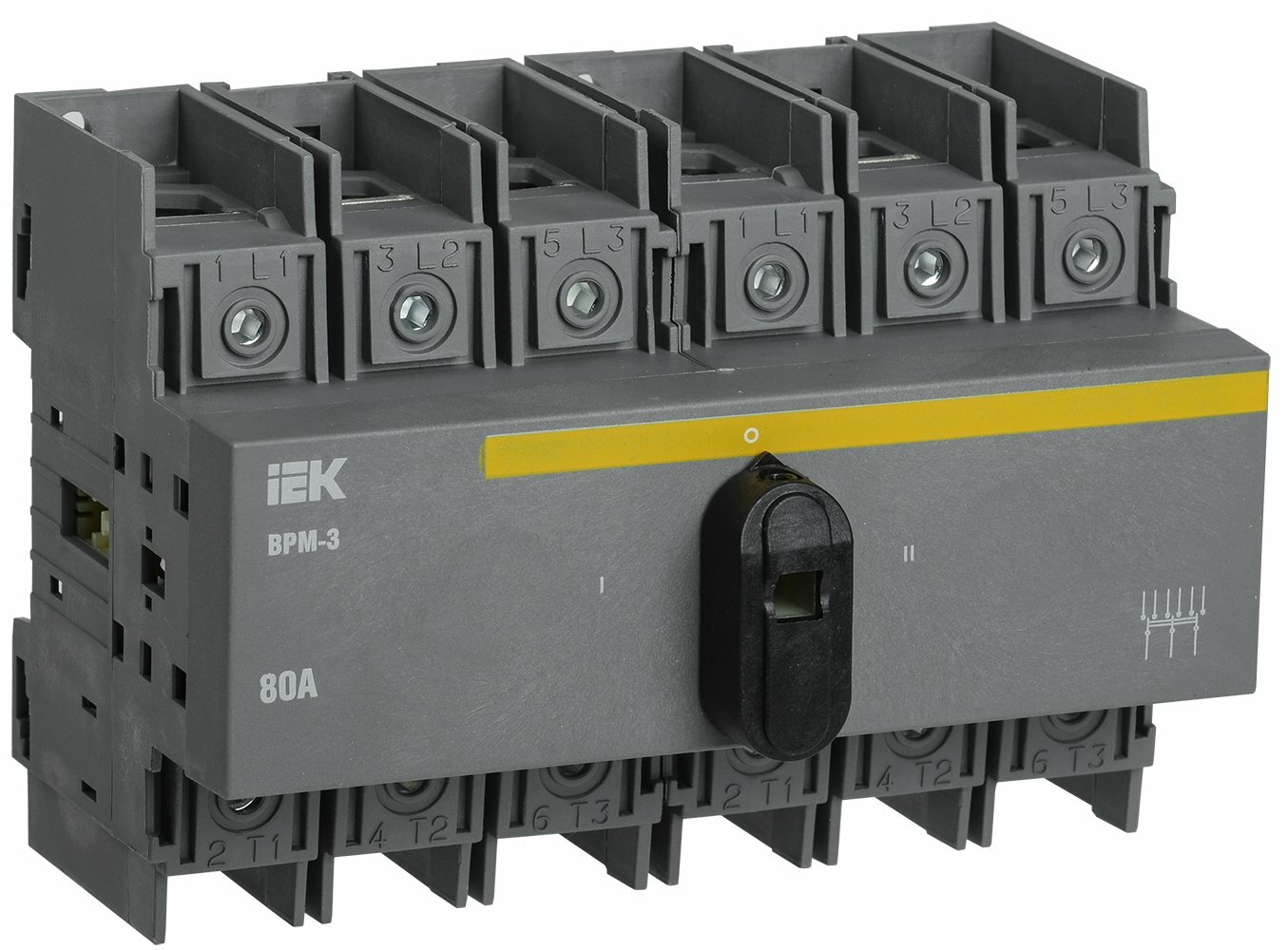 IEK KARAT Выключатель-разъединитель модульный ВРМ-3 3P 80А, MVR30-3-080