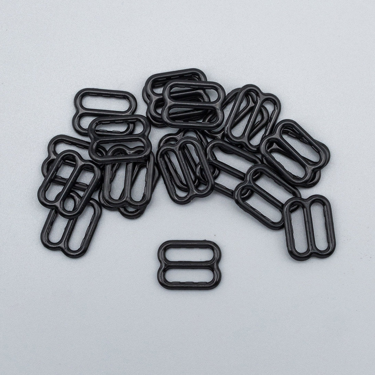 Регуляторы для бретелей 10 мм, 20 шт, пластиковые, чёрные, Айрис