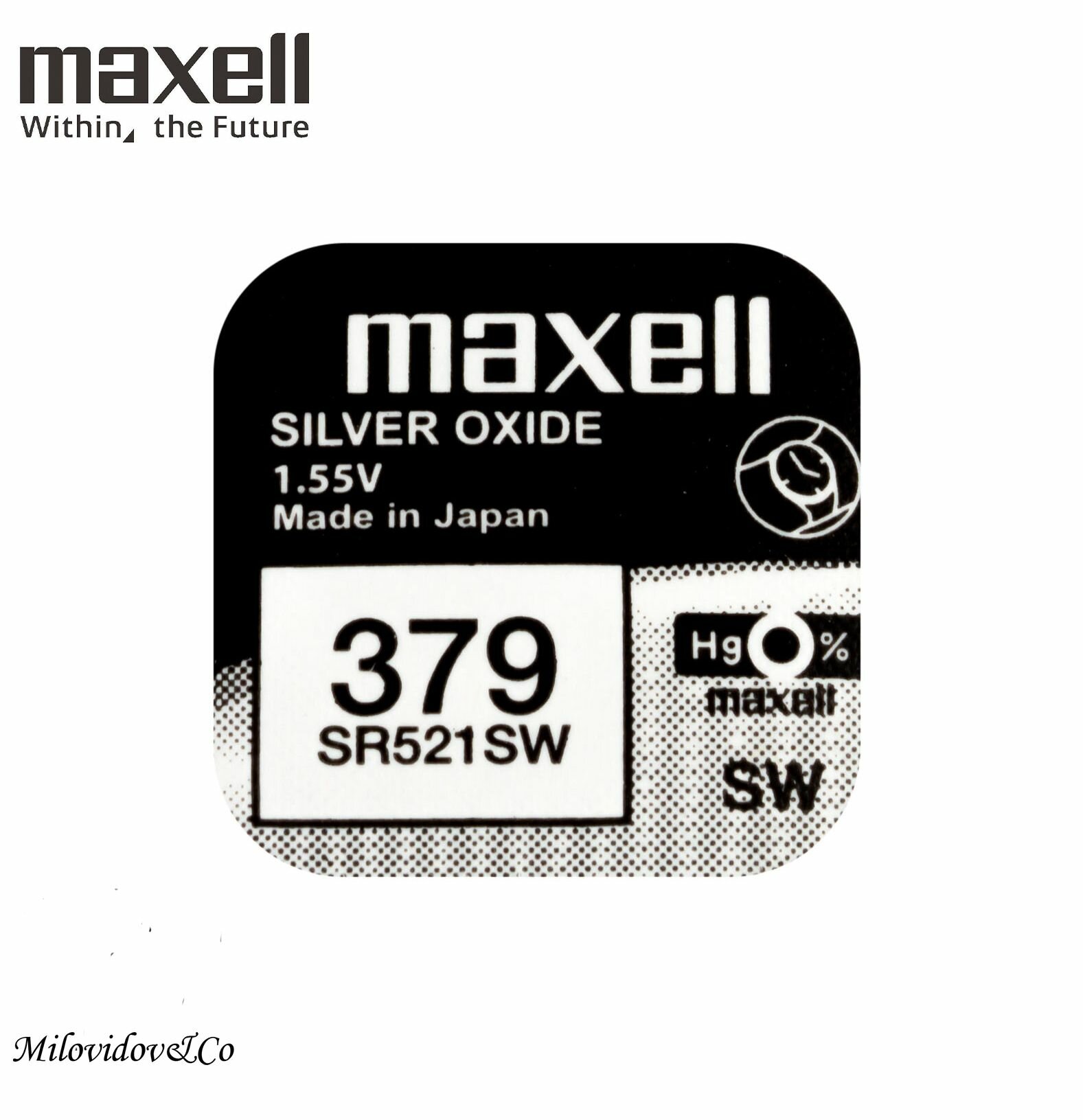 Батарейка для часов 379 / SR521SW / G0 1.55V Maxell SILVER OXIDE - 1шт