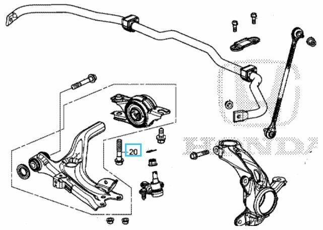Болт с фланцем 14х71; Артикул Honda/Acura (Оригинал)