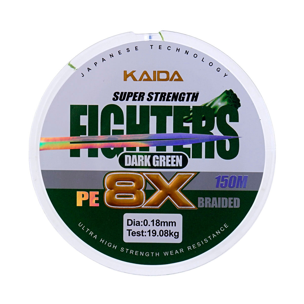 Шнур KaidaPro Fighters 8X Dark Green 150м 0,18мм 19,08кг темно-зеленый