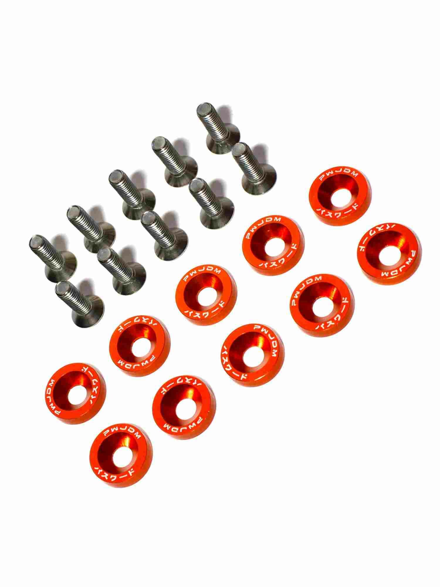 Шайбы с болтами «Password JDM» (M6*20 мм, 10 шт, оранжевые) belais #11501