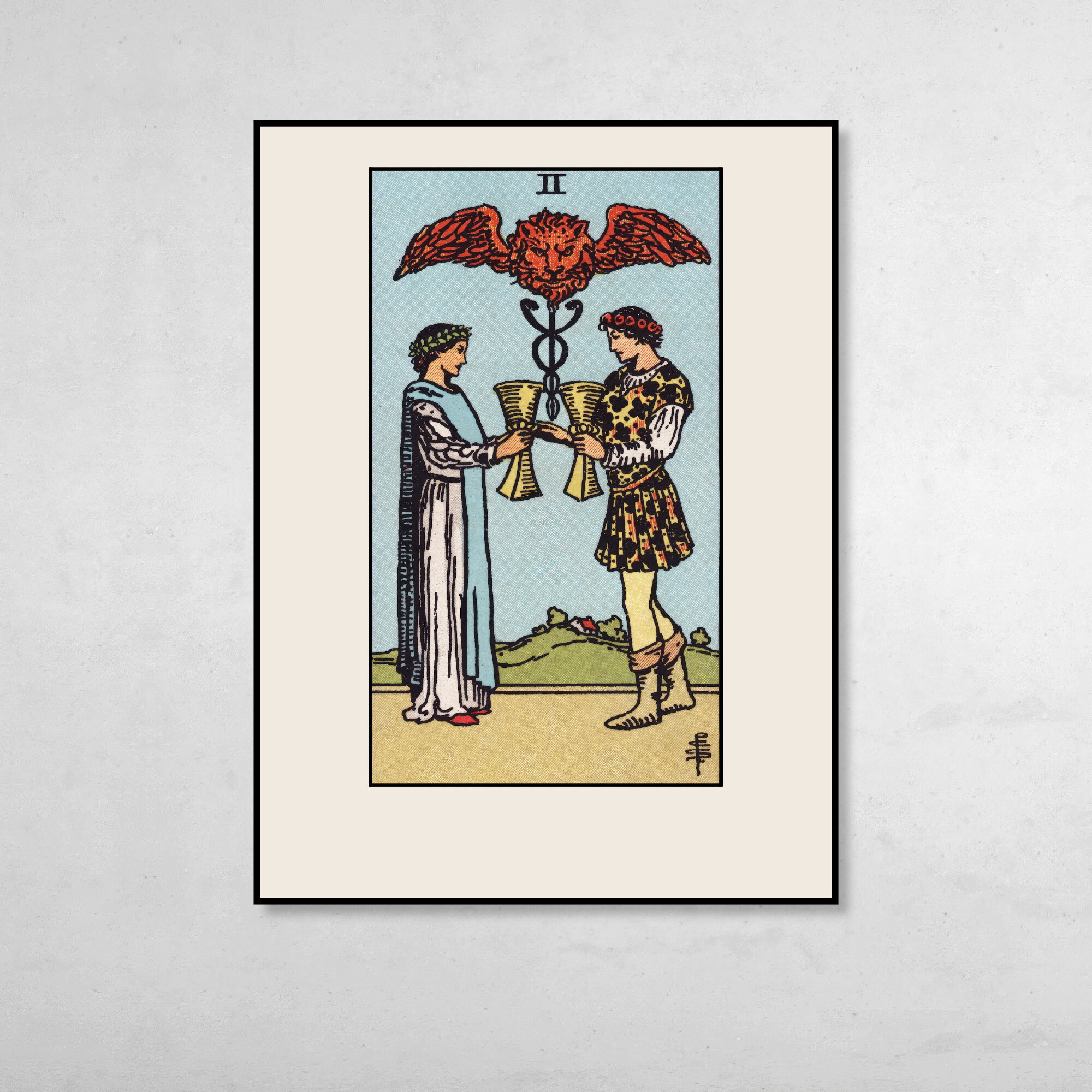 Постер Двойка кубков (Карта Таро)