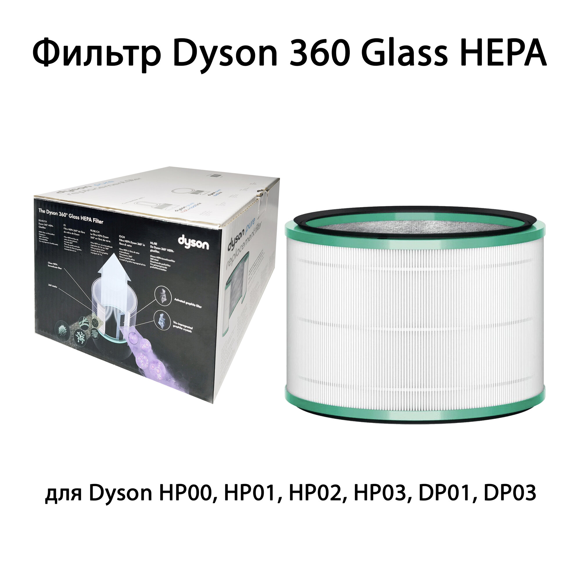 Фильтр Dyson 360 Glass HEPA для воздухоочистителя Dyson HP00, HP01, HP02, HP03, DP01, DP03