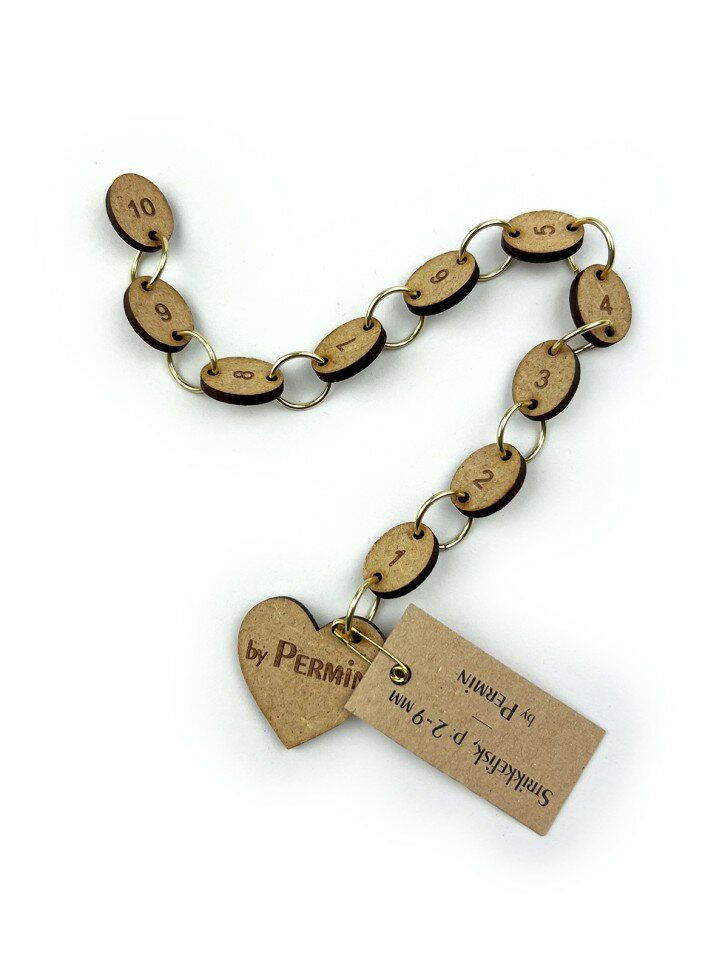 Permin 860001 Счетчик-цепочка для подсчета рядов в вязании, дерево