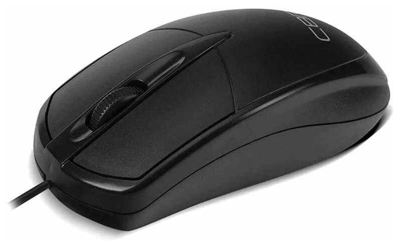 Мышь проводная CBR CM 121 Black, оптическая, USB, 1000 dpi, 3 кнопки и колесо прокрутки, длина кабеля 2 м, цвет чёрный