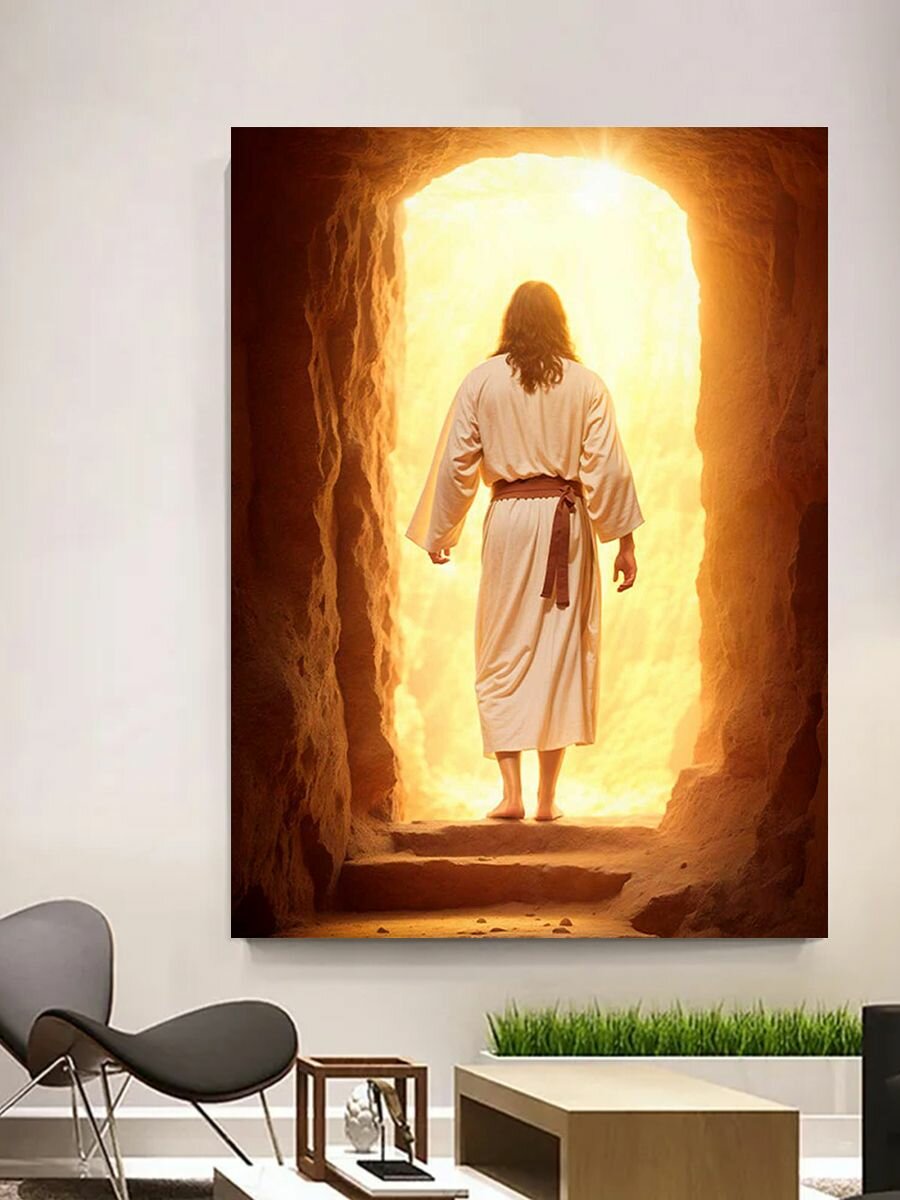 Картина Иисуса, интерьерный постер Иисус Христос, 30х40 см.