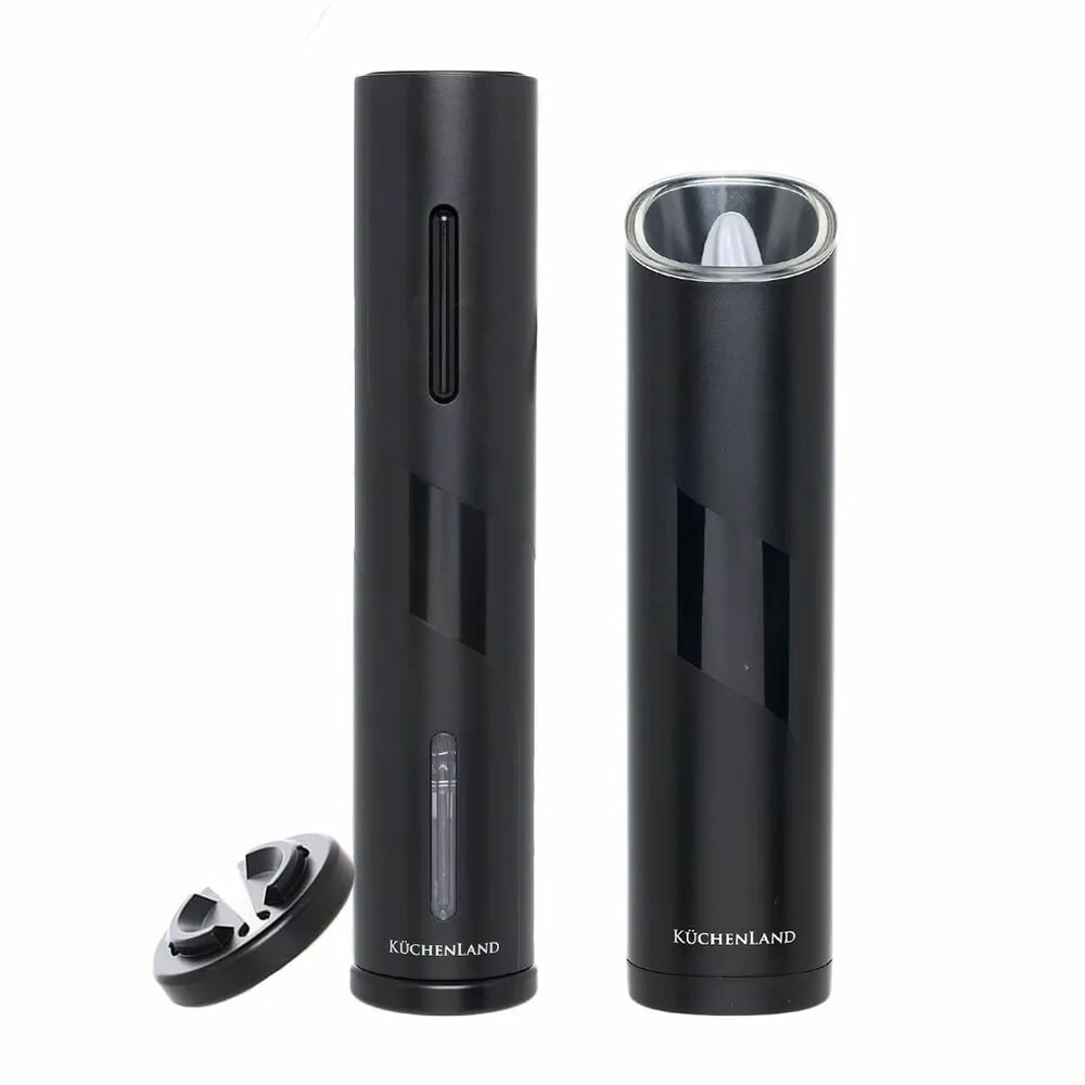 Набор гаджетов, 3 пр, штопор/мельница гравитационная LED W, пластик, черный