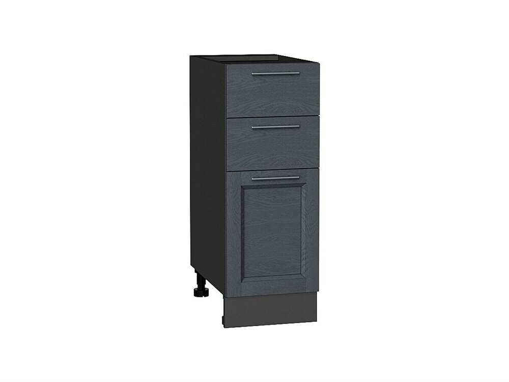 VVT Шкаф нижний с 3-мя ящиками Сканди Graphite, Graphite Softwood, 300 В*Ш*Г 816*300*480, фасад МДФ Graphite Softwood, корпус Graphite Graphite Softwood