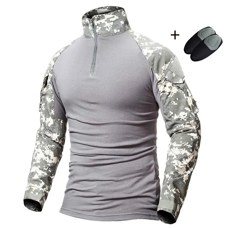 Рубашка мужская тактическая с подкладкой, длинная камуфляжная рубашка в стиле милитари для охоты
