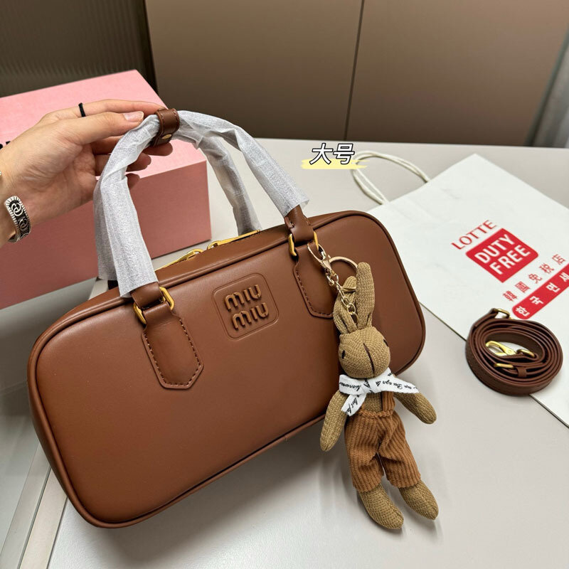 Сумка miu miu/боулинг/Boston/коричневый/красный