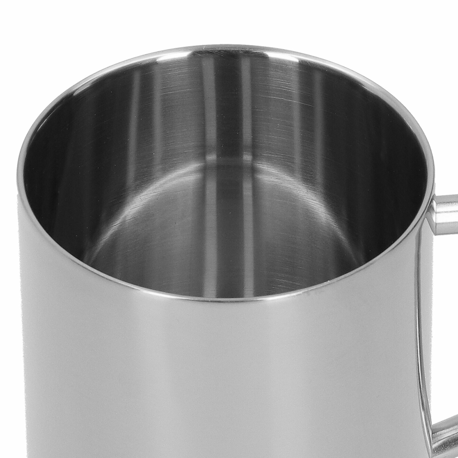 Кружка, чашка из нержавеющей стали 304, двухслойная, против ожогов, чашка для кофе, чая, воды с ручкой, 400 мл (серебро)