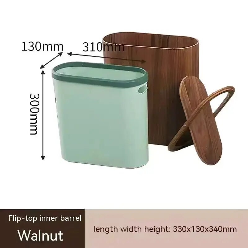 Корзина для мусора RBXC Z291, дерево, плавающая крышка, Жёлтый