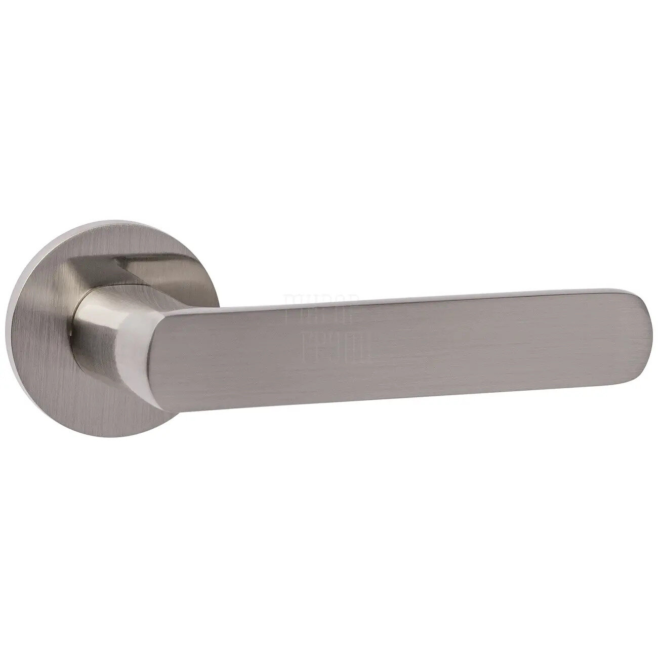 Дверная ручка Ajax (Аякс) на круглой розетке "NANO" матовый никель