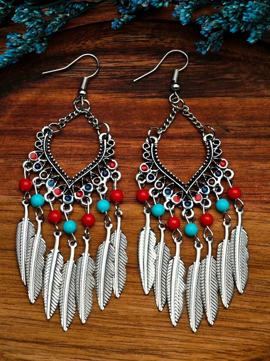 Серьги be self true, эмаль, бирюза синтетическая