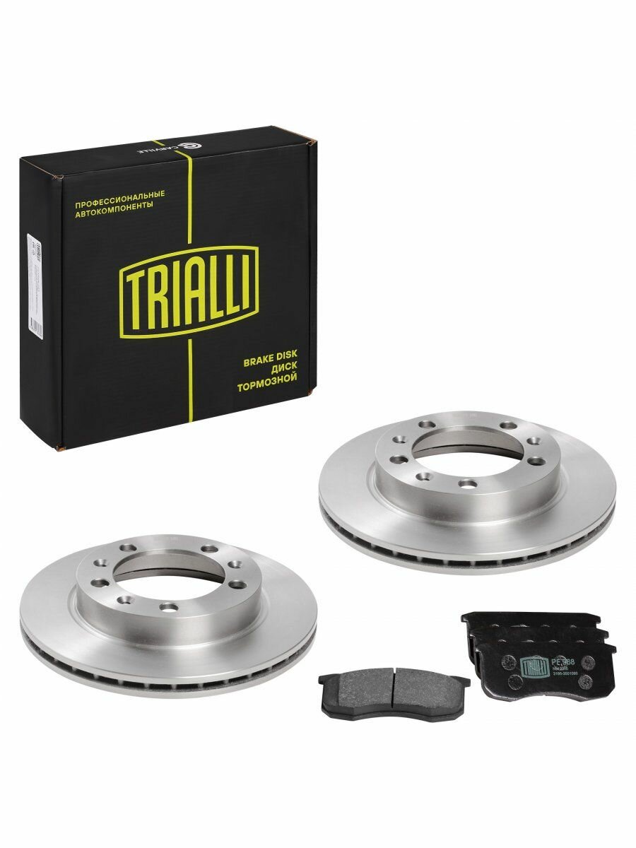 Комплект тормозных дисков и колодок для УАЗ 3160 передний, TRIALLI BK160