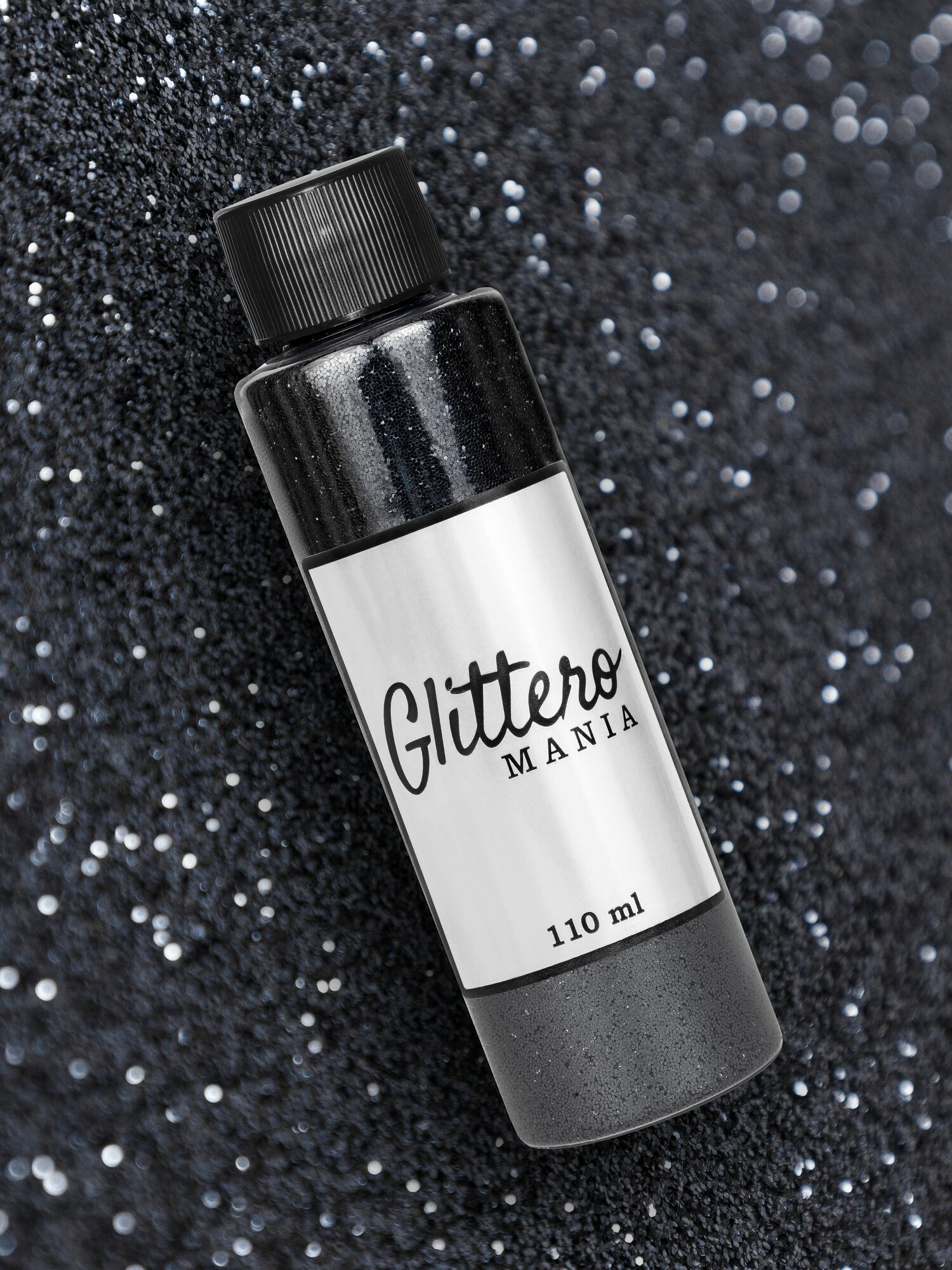 Блестки для творчества. Глиттеры для декорирования. Черный 0.4 мм.