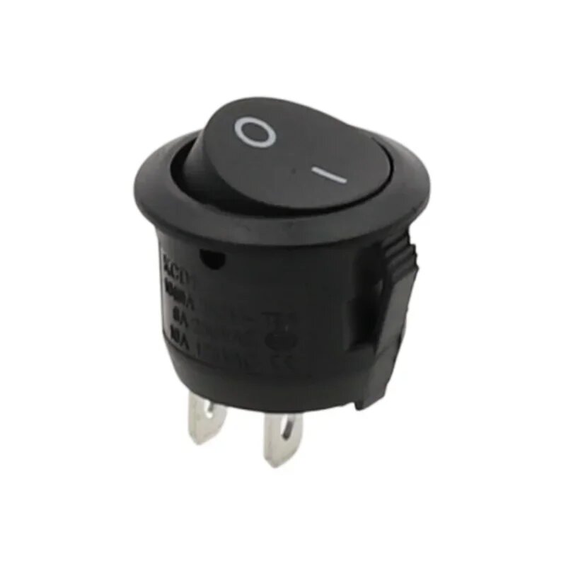 1 шт, 220 В, круглый кулисный переключатель SPDT ON-OFF KCD1-105, белый, черный, красный, AC 250 В/6 А, 125 В/10 А, тумблер, 2 контакта