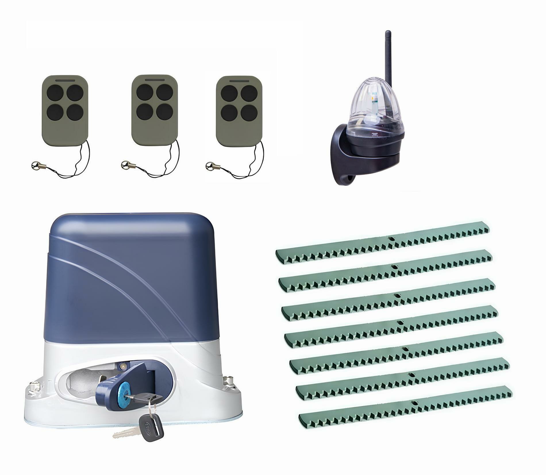Автоматика для откатных ворот KSL-800 KIT-L4K7-Т3, комплект: привод, 3 пульта, лампа, 7 реек