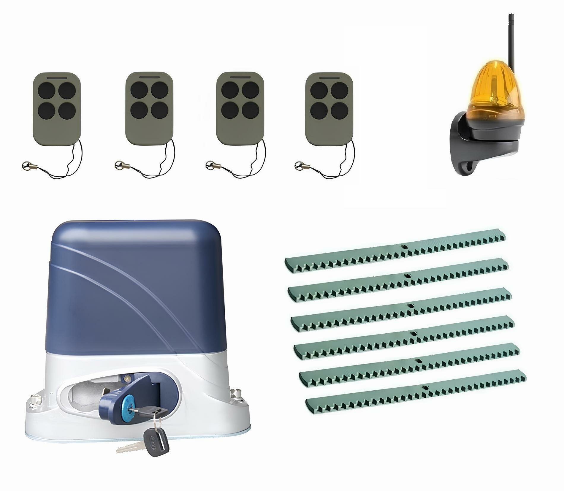 Автоматика для откатных ворот KSL-800 KIT-LK6-Т4, комплект: привод, 4 пульта, лампа, 6 реек