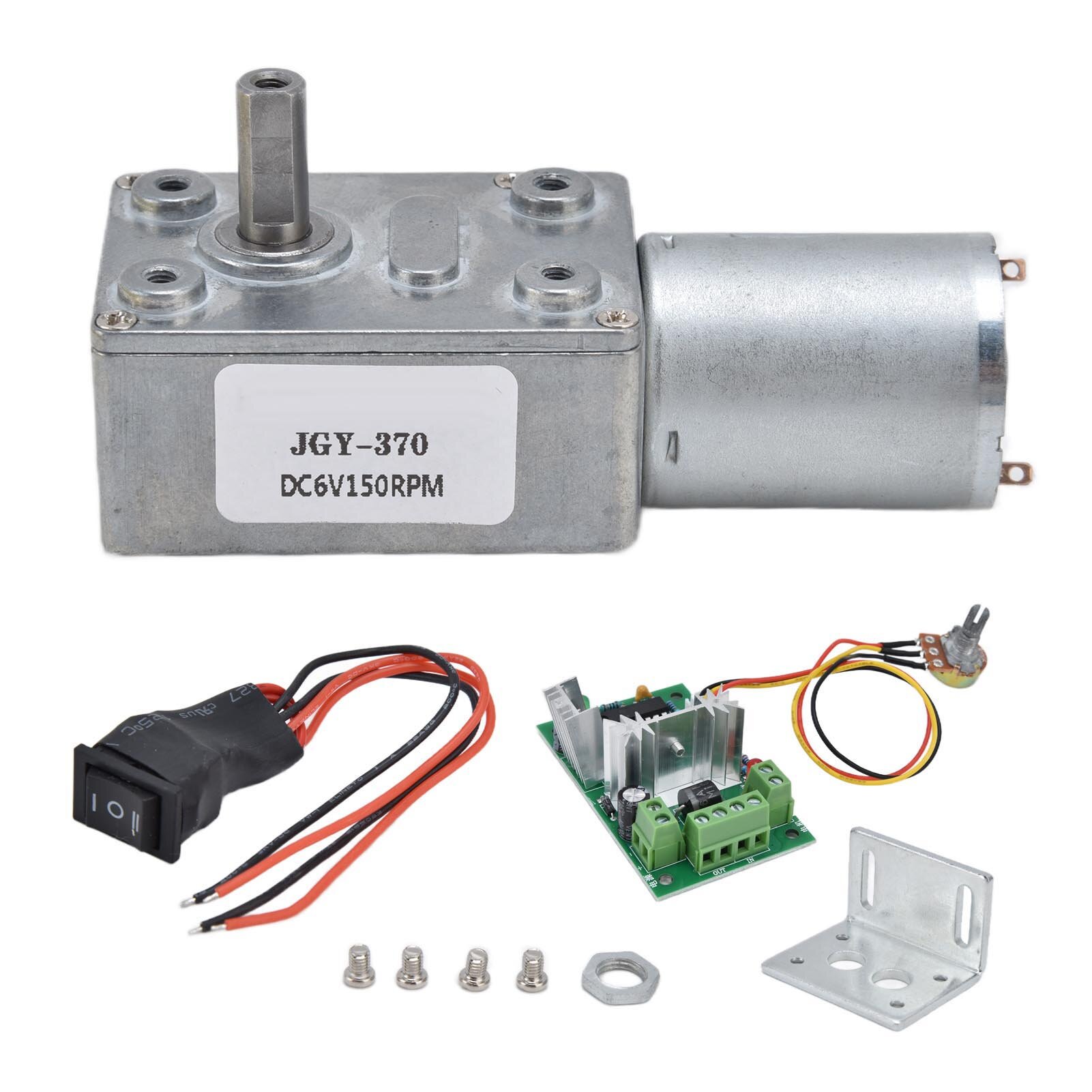 Мотор редукторный dc 6v червячный турбо мини с регулятором скорости jgy370 150 об мин