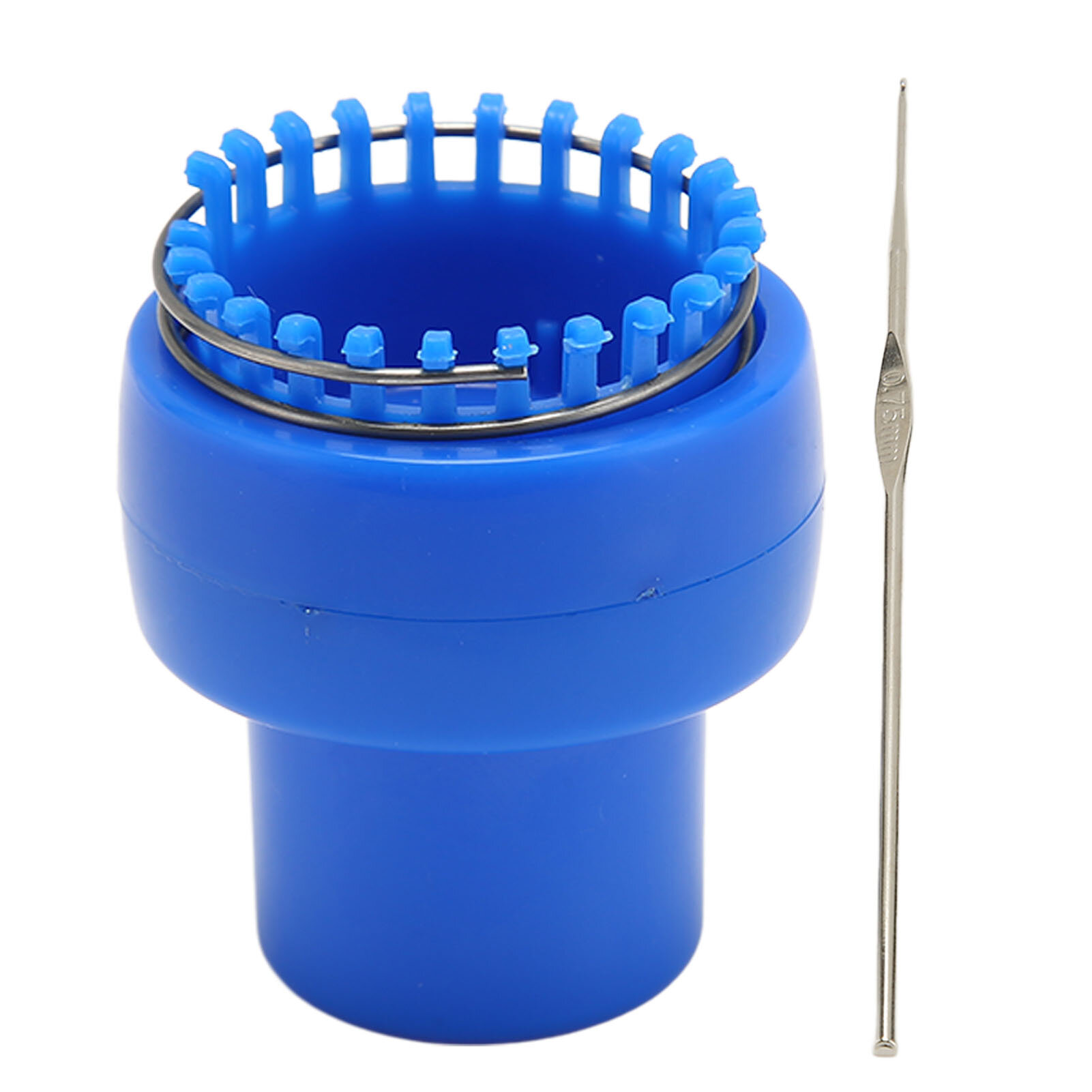 Мини-вязальная машинка синего цвета, эргономичный дизайн, функция автоматического освобождения нити, вязальный станок.