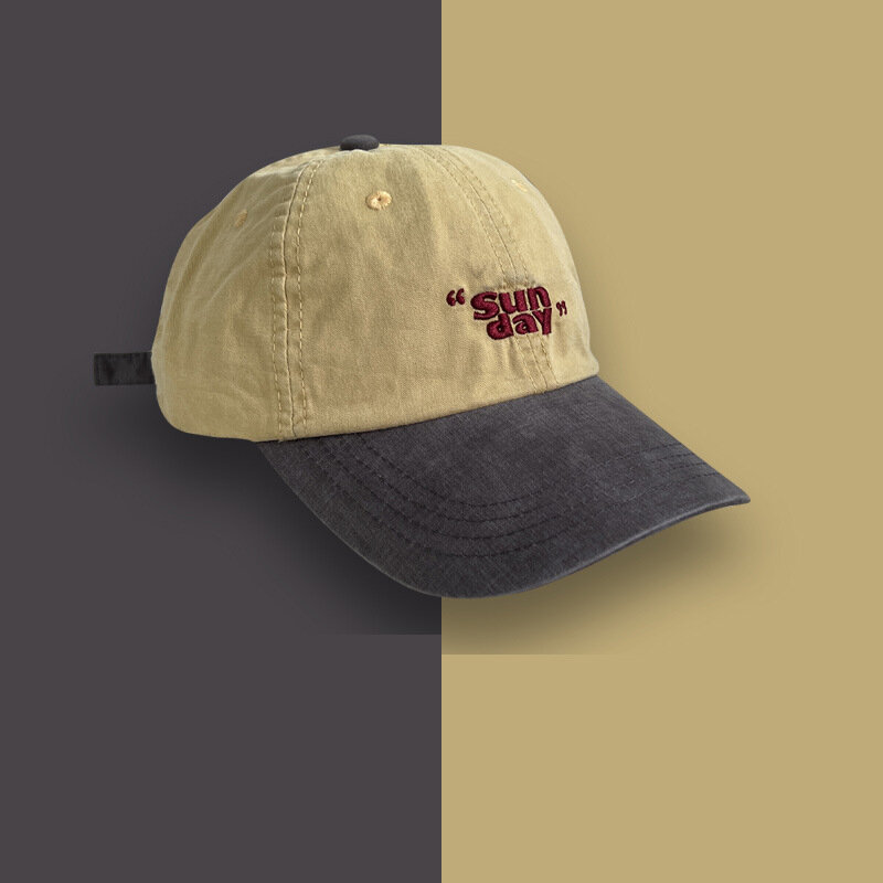 Маленькая кепка контрастного цвета с индивидуальным дизайном, модная в корейском стиле, спортивная кепка в стиле ретро, мягкая бейсболка для мужчин и женщин