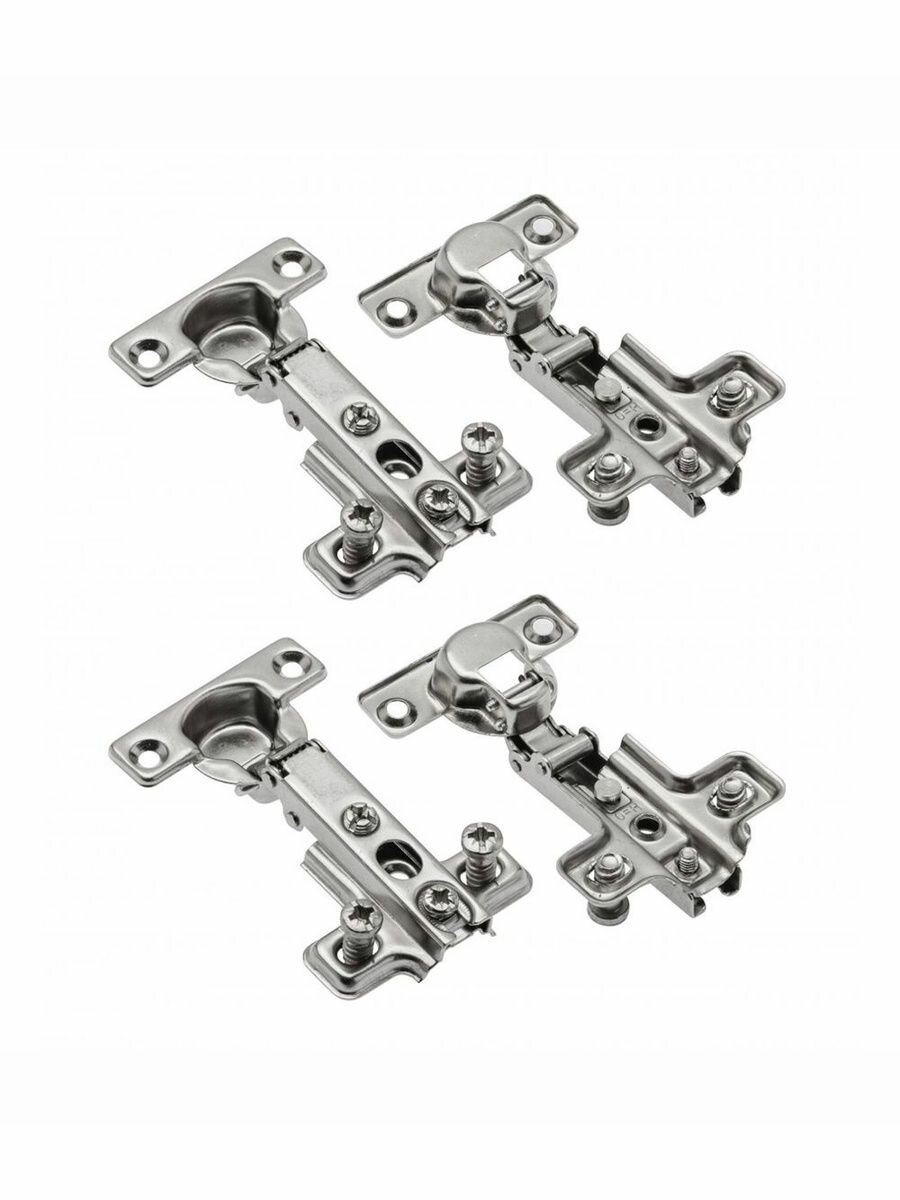 Петля накладная мини (диаметр чаши 26 мм) GTV (Польша) без доводчика с планкой (комплект 4 шт.)