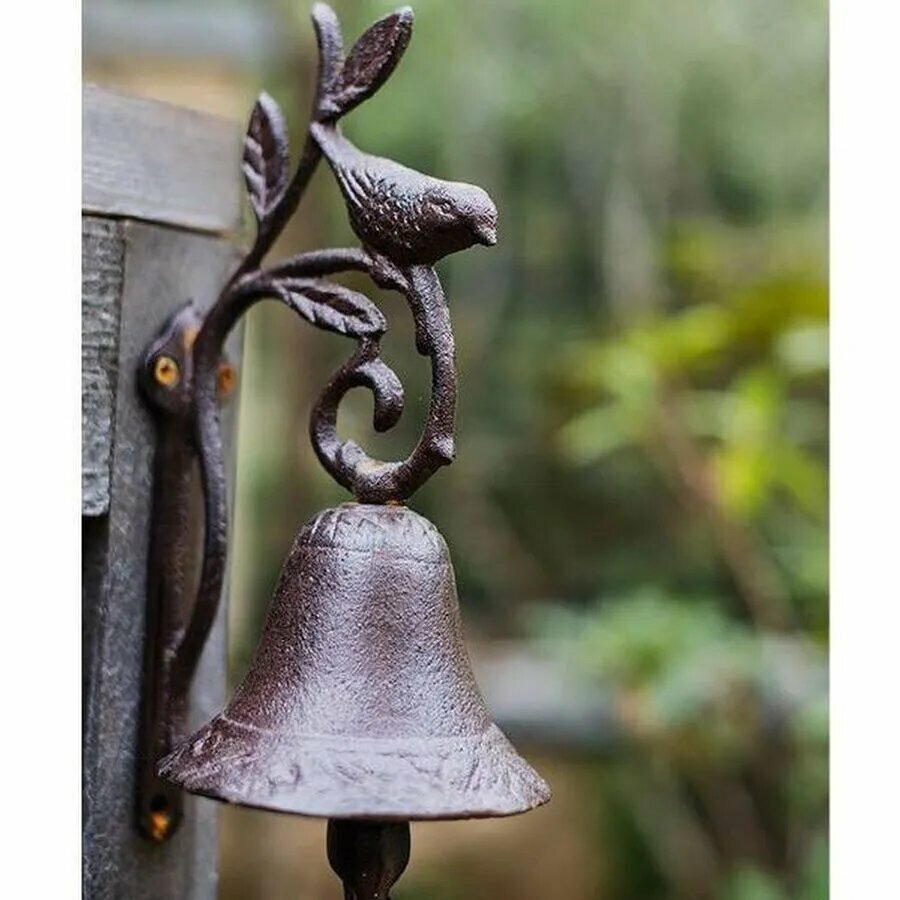 Колокольчик "Птичка на ветке", чугун, винтажный дизайн, для дома и офиса