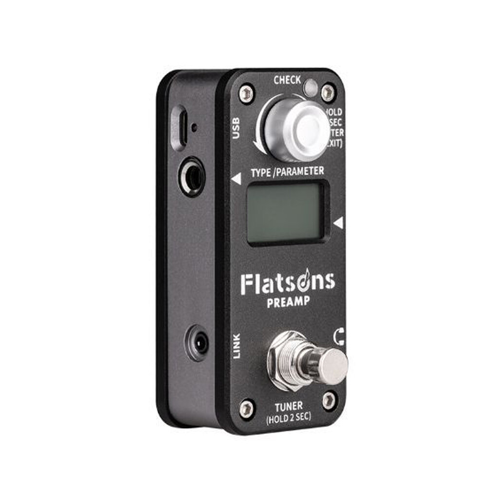 FLATSONS Многофункциональный предусилитель-эффектор Гитарный процессор педали эффектов Универсальные гитарные бас-эффекторы Аксессуары для струнных инструментов с режимом тюнера