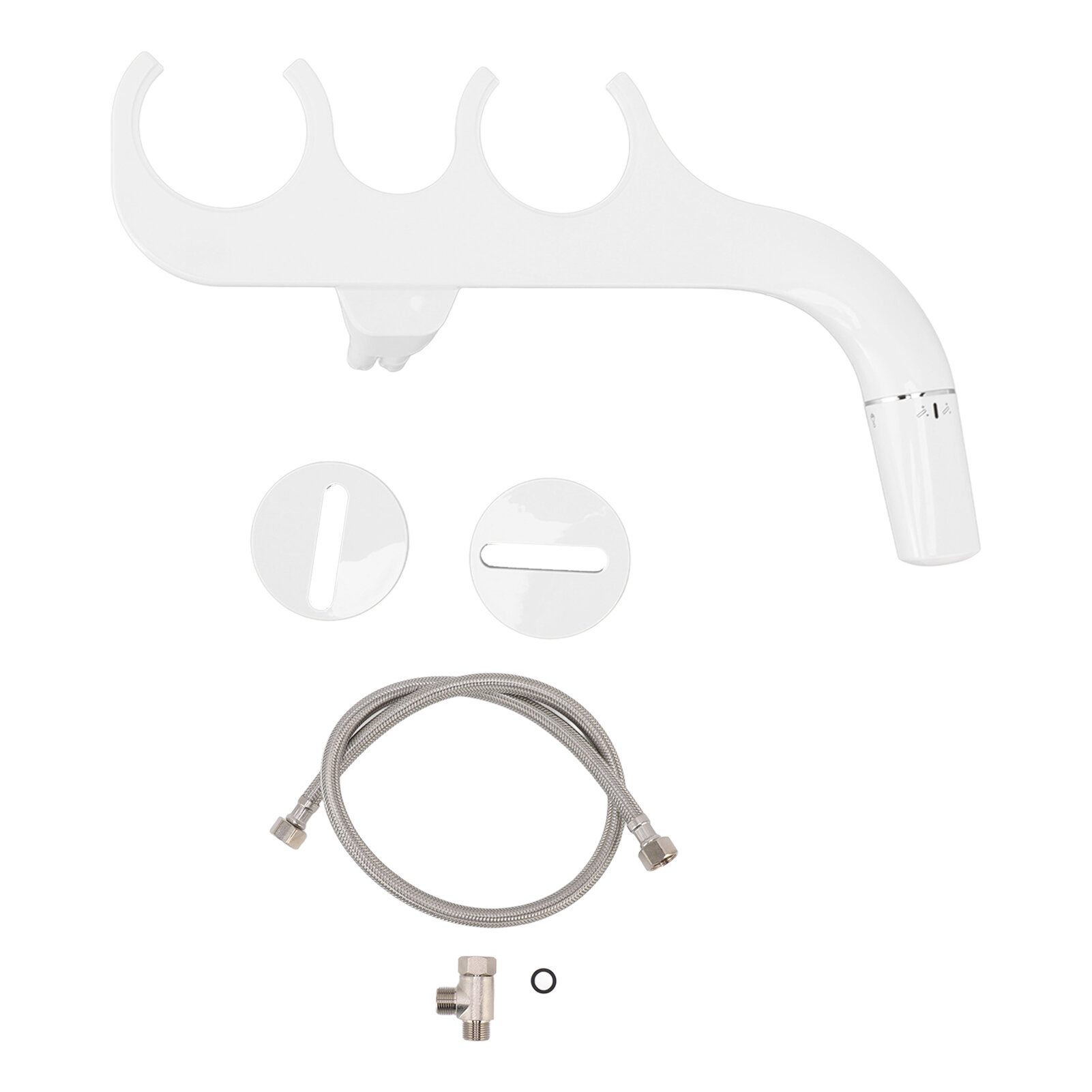Тонкое биде 3/8, медный тройник, неэлектрический, самоочищающийся, с двойной насадкой для унитаза, гигиеническое биде для женской стирки, белое