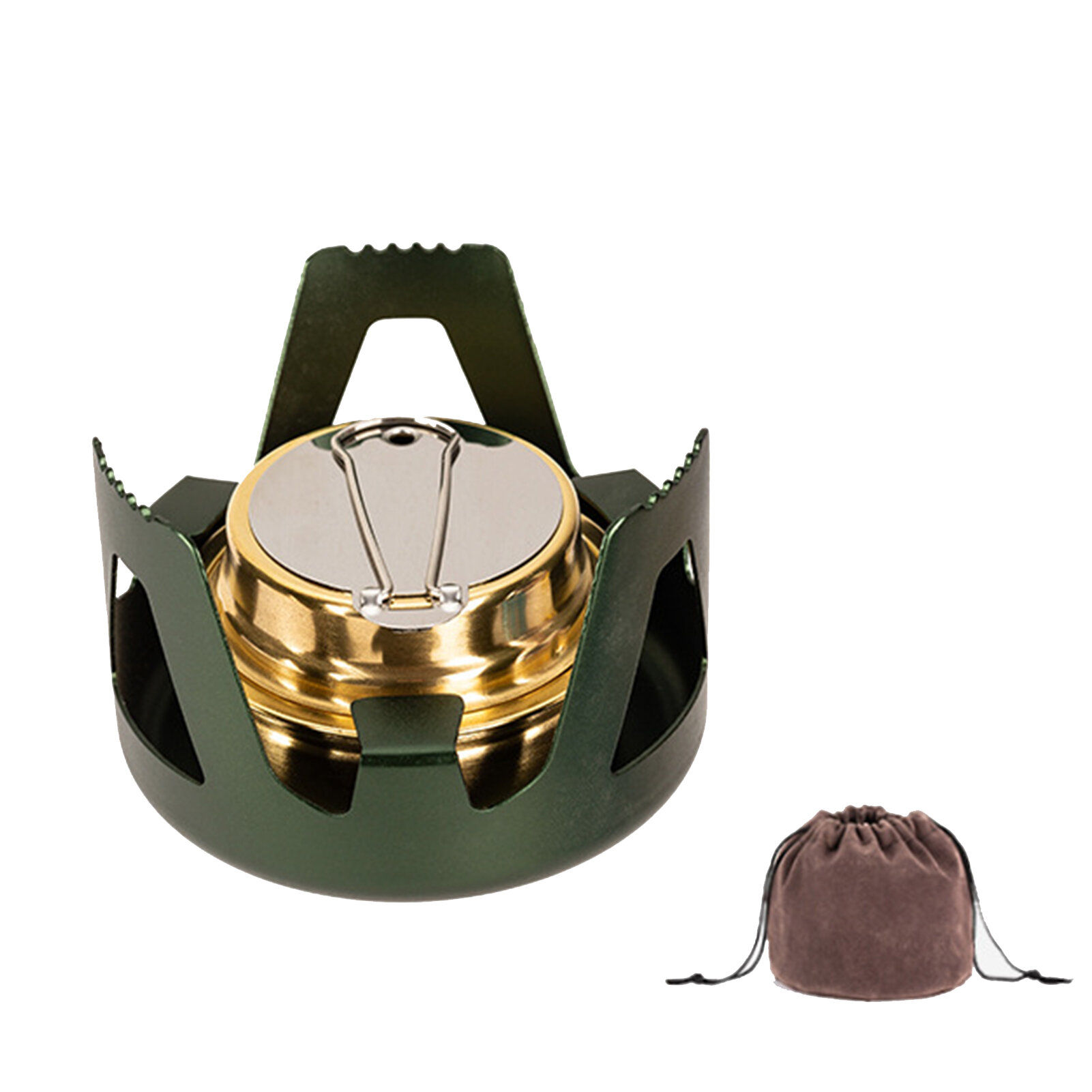 Портативная спиртовая горелка, маленькая латунная спиртовая горелка с алюминиевой подставкой, сверхлегкая кухонная утварь для кемпинга, пешего туризма, пикника