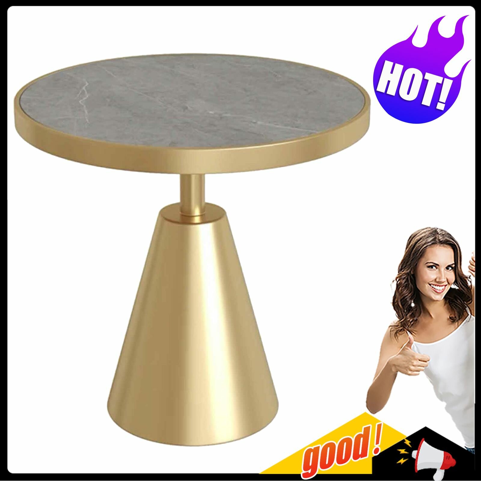 Кофейный столик, мраморные плиты, искусственный камень, колесики