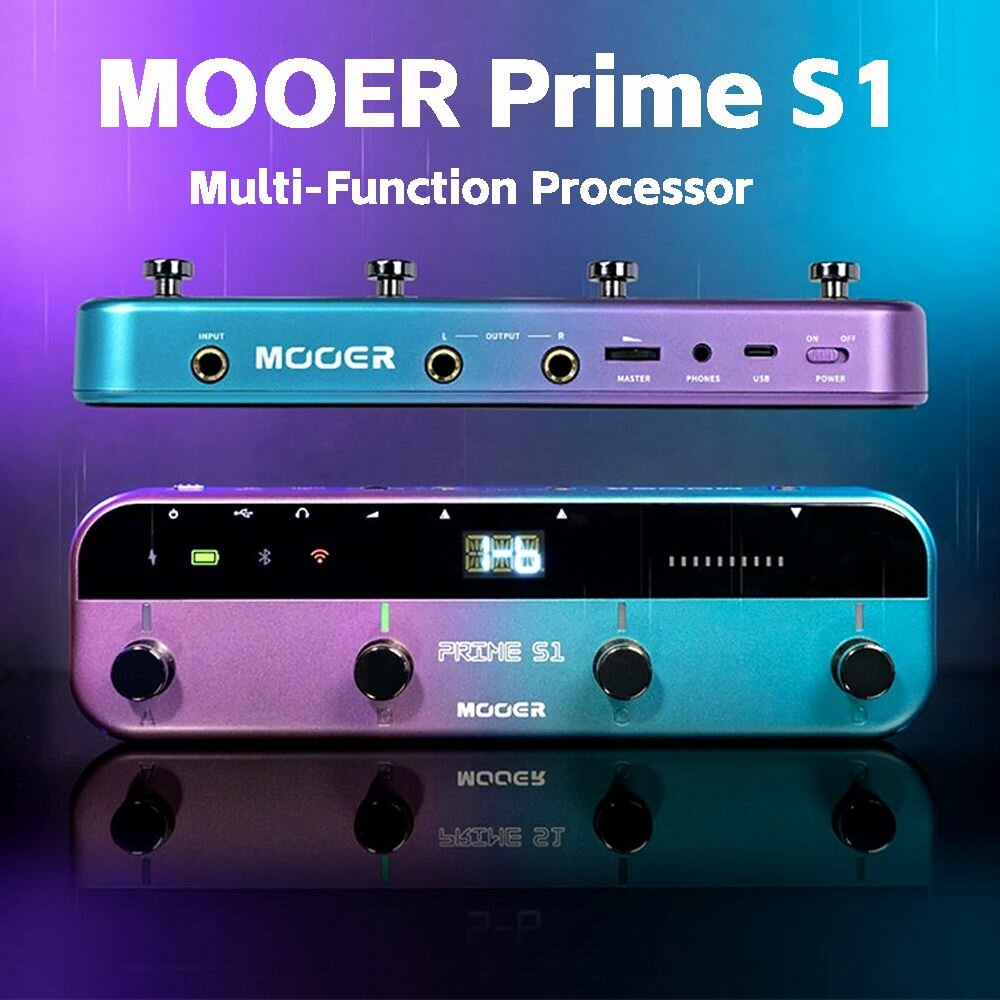 MOOER Prime S1, многофункциональный процессор, стереофоническая педаль для электрогитары с беспроводным ножным переключателем 2 в 1, 126 видов тюнера гитарных эффектов