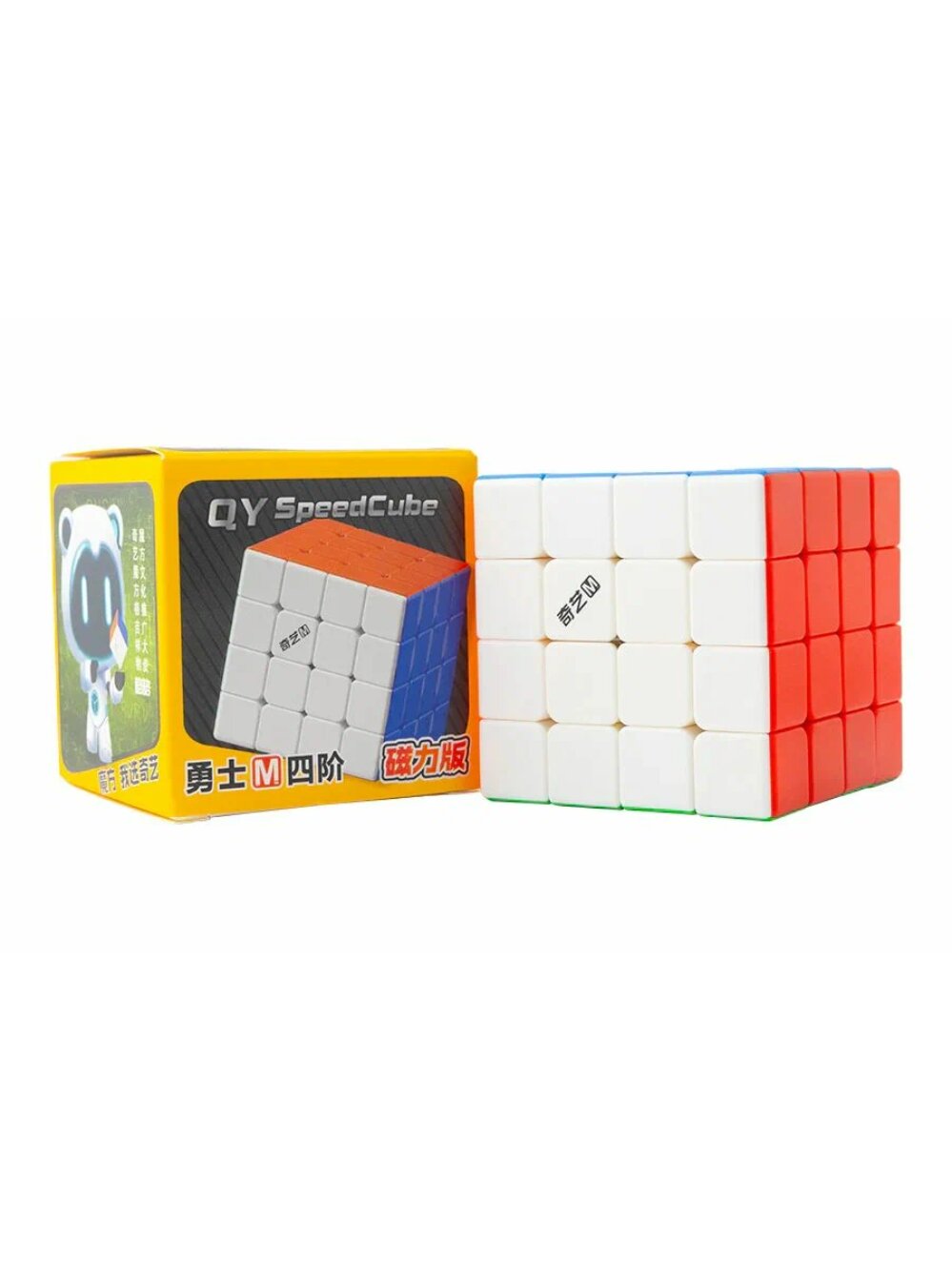 Кубик Рубика магнитный QiYi (MoFangGe) 4x4 Warrior M Pro, цветной пластик