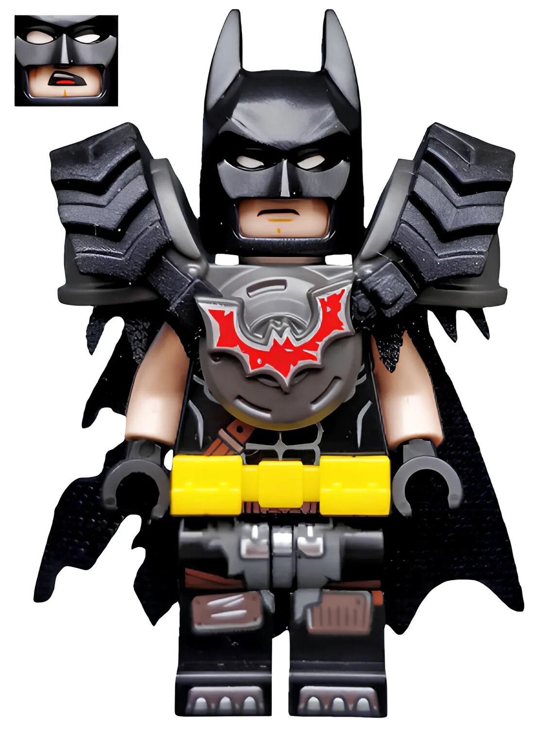 Минифигурка LEGO Batman - Battle Ready, Tire Armor, Tattered Cape, Yellow Utility Belt tlm118 N