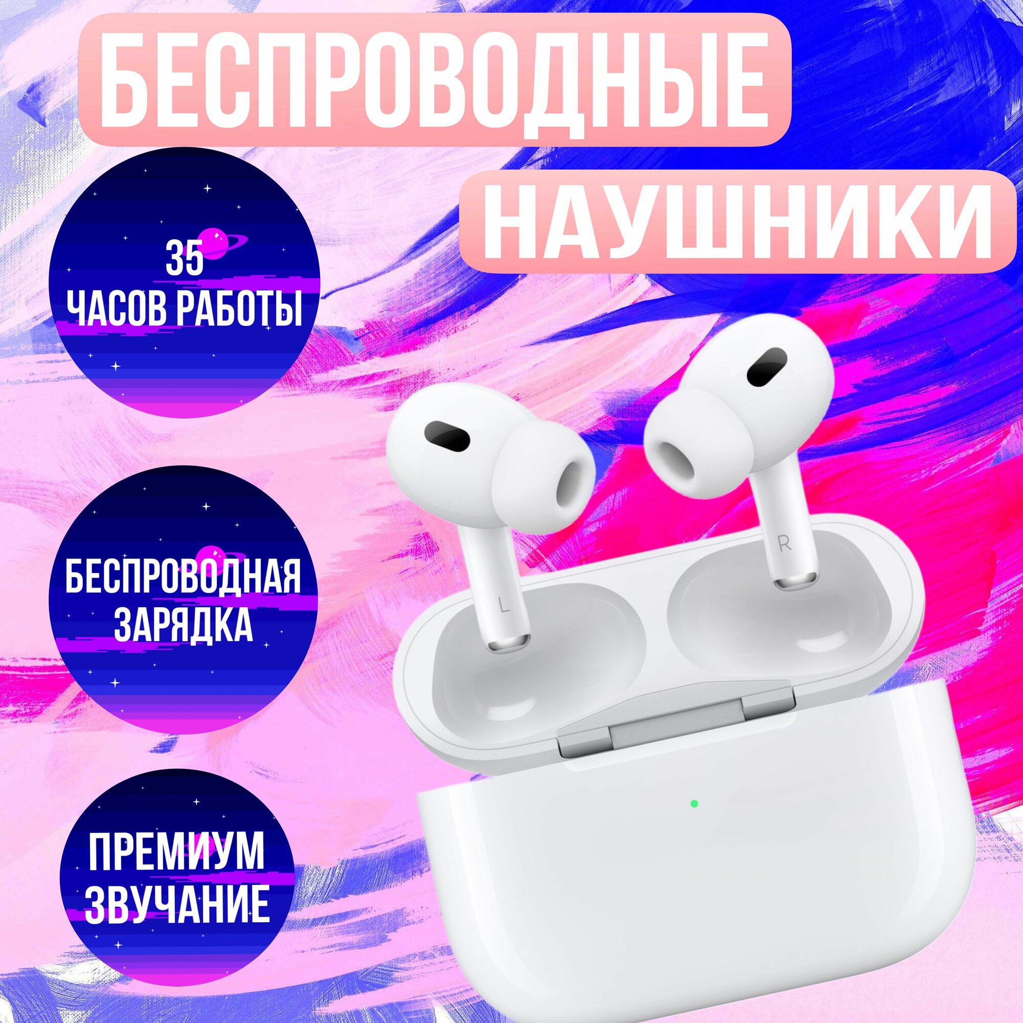 Наушники беспроводные с микрофоном A pods pro 2/Гарнитура Bluetooth/Блютуз наушинки/Tws