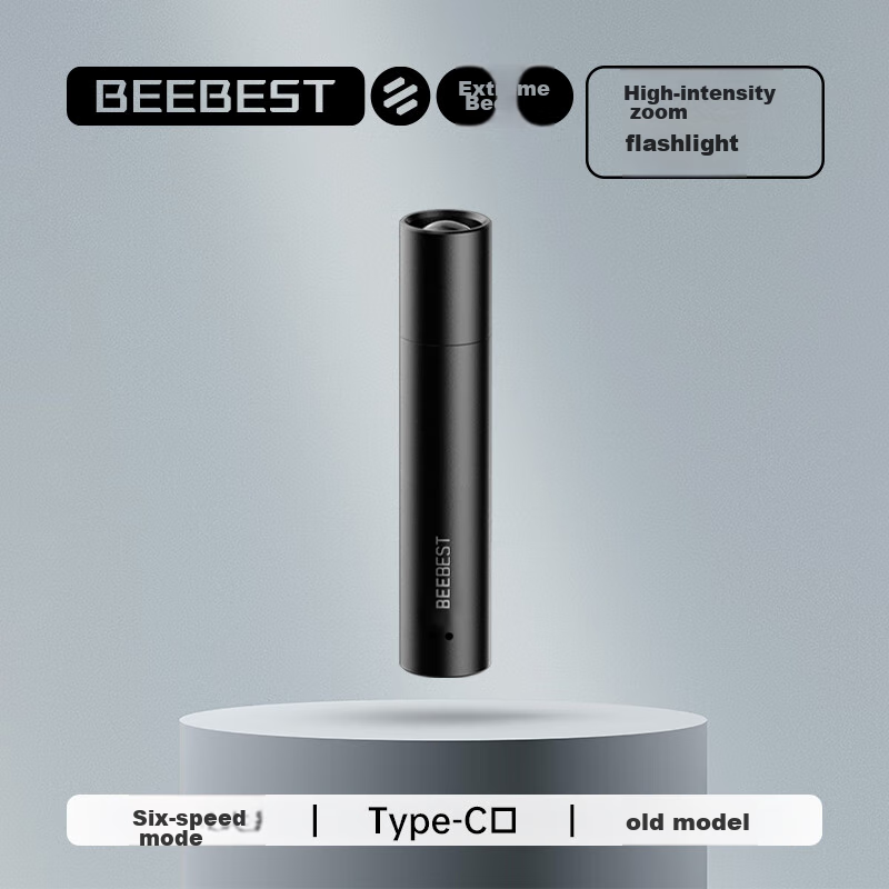 BeeBest High-Intensity Zoomable Flashlight, Emergency Rescue Outdoor Portable Rechargeable Ultra-Bright Long-Range