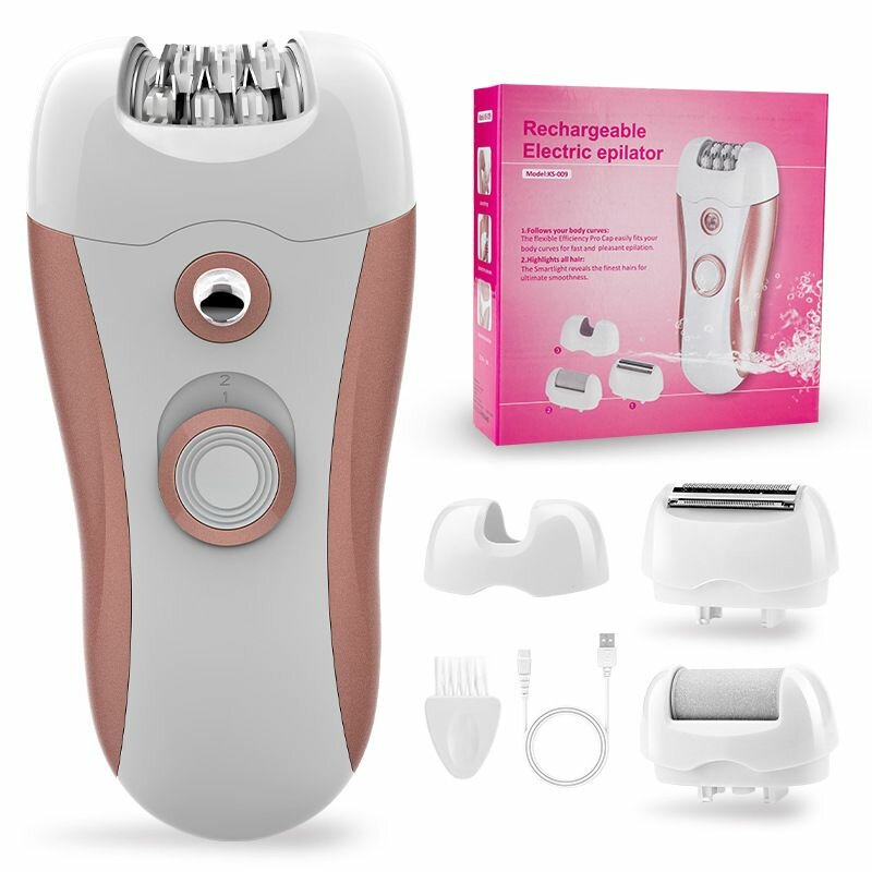 Эпилятор для интимной зоны и тела, 3 в 1: бритва, эпилятор, пилка для ног