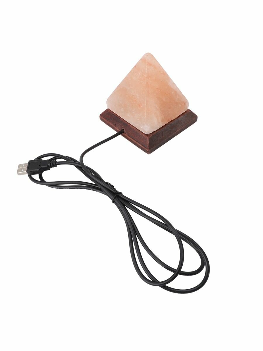 7 цветов меняющей гималайской соляной лампы с деревянной основой, хрустальная соляная пирамида ручной работы