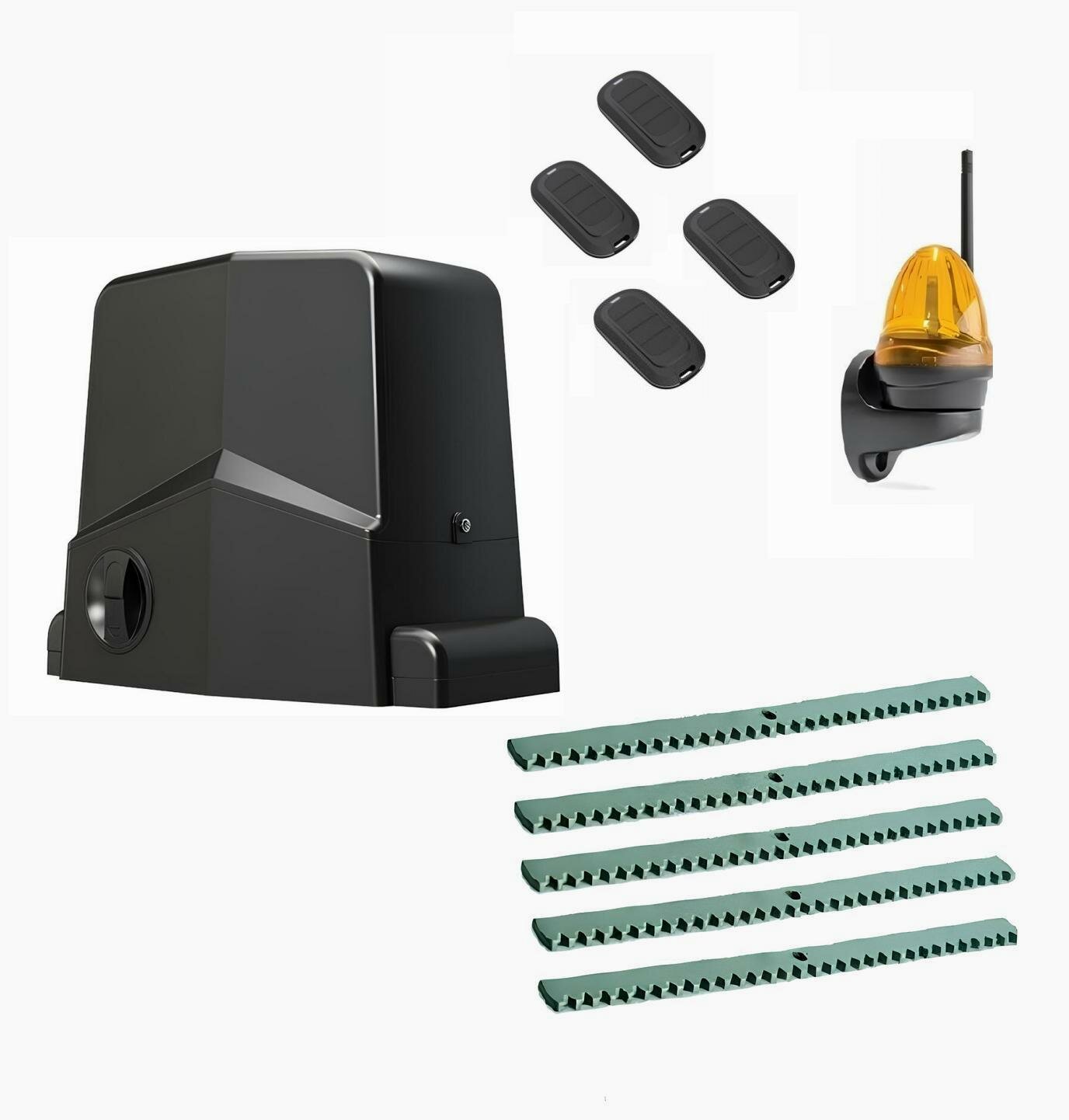 Автоматика для откатных ворот ARW-1000MKIT LK5-T4, комплект: привод, сигнальная лампа, 4 пульта, 5 реек