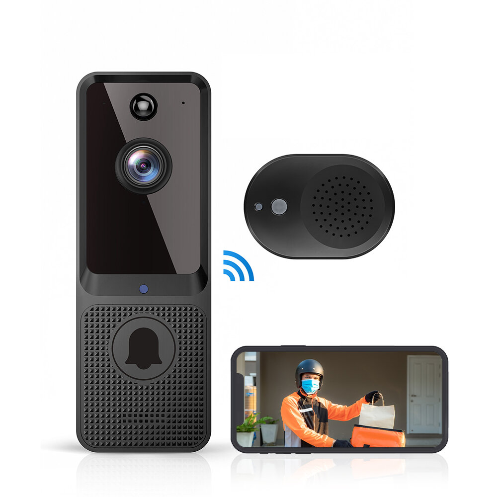 Домофон Камера Беспроводной 2MP 720P Водонепроницаемый IP65 Управление через APP Aiwit 2.4G WiFi Видеодомофон с Звонком Входящий/Внешний Наблюдение с PIR Детекцией Людей Двусторонним Аудио Ночной Видимостью 16ft В комплект входят Домофон Звонок