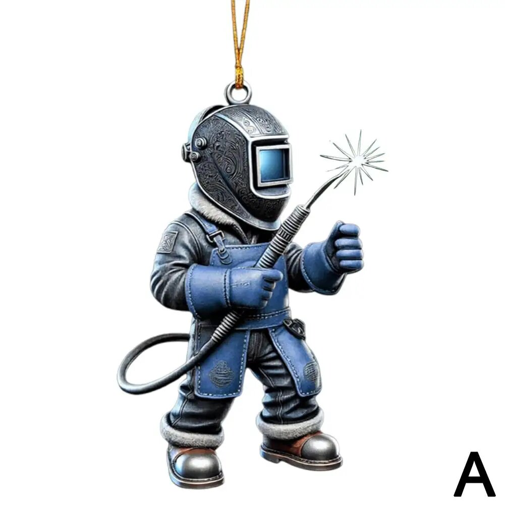 Автомобильный кулон сварщика, акриловый 2D аниме-кулон, игрушки, подвесной автомобиль, модные аксессуары для ключей, украшение для дома, фигурка, миниатюрная модель