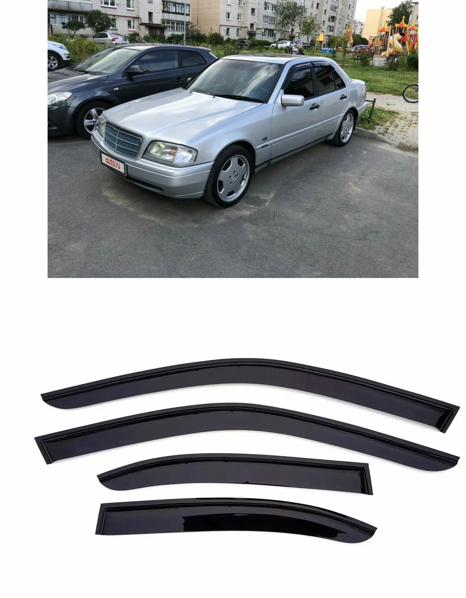 Дефлекторы боковых окон MERCEDES-BENZ Мерседес-Бенц C- klasse седан (W202) (1993-2000)