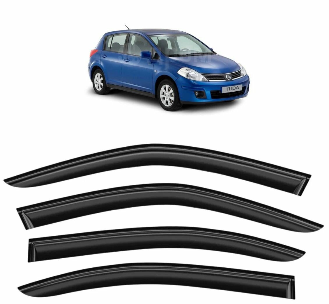 Дефлекторы боковых окон NISSAN Tiida Ниссан Тиида хэтчбек (2004-2012)